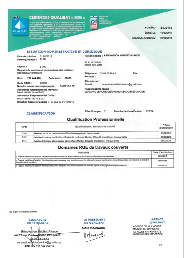 RGE - Reconnu garant de l’environnement - RHA Couverture toiture ...